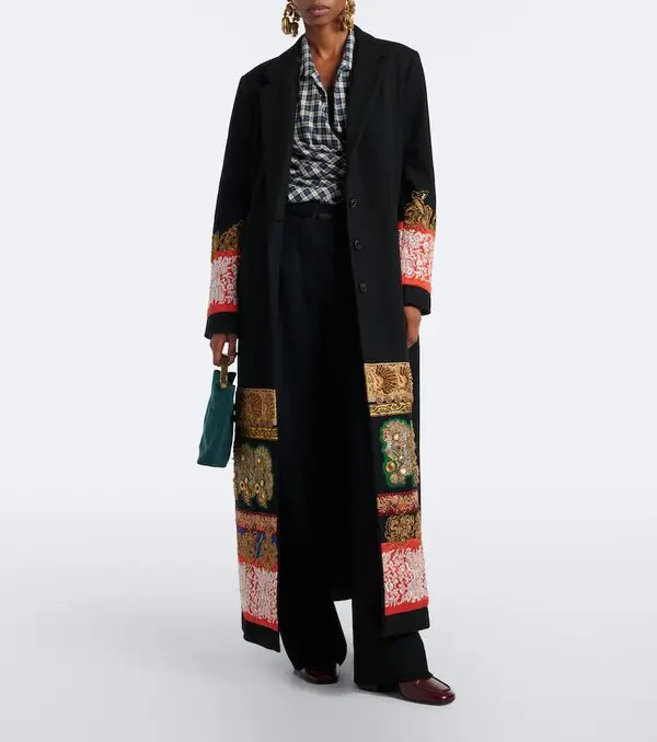 Dries Van Noten Embellished Wool Coat