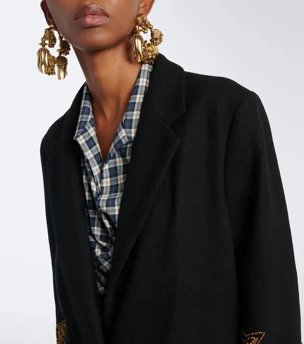 Dries Van Noten Embellished Wool Coat