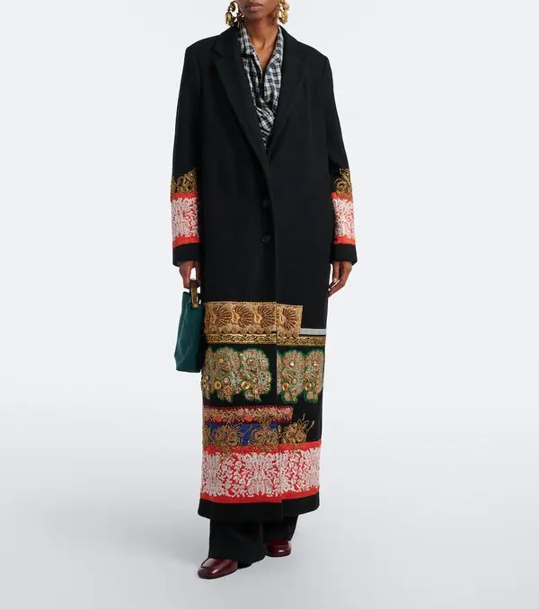 Dries Van Noten Embellished Wool Coat