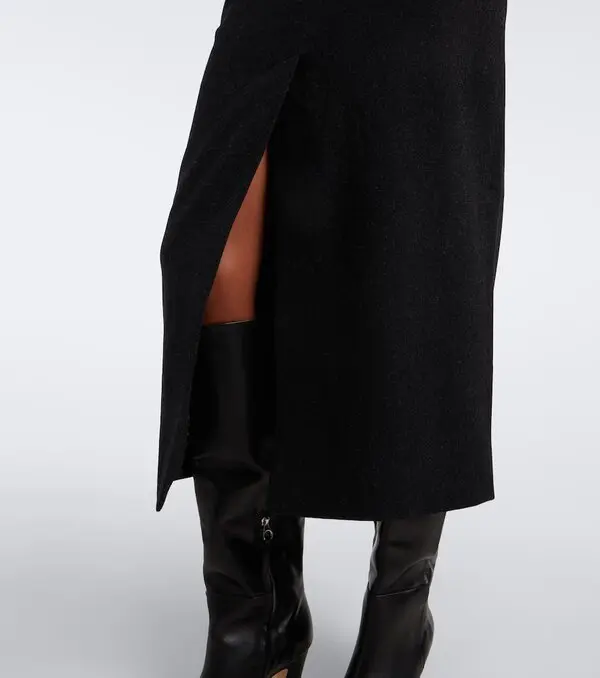 NILI LOTAN Mariha Wool Midi Skirt
