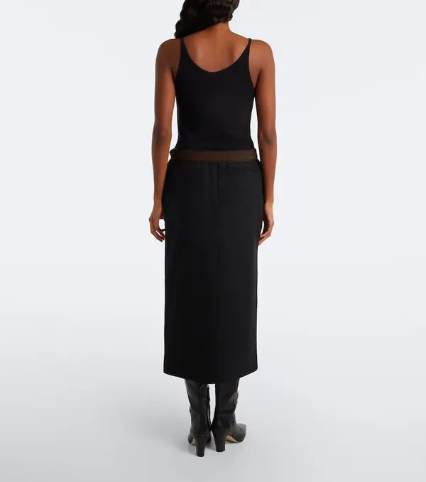 NILI LOTAN Mariha Wool Midi Skirt
