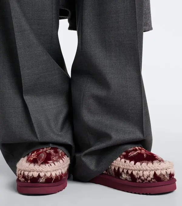 Mou 24 Shearling-lined Velvet Ankle Boots