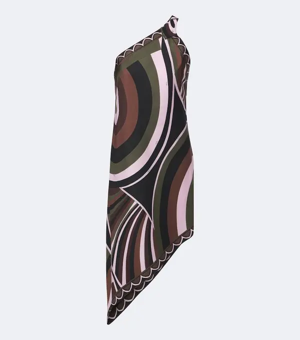Emilio Pucci Iride One-shoulder Silk Twill Midi Dress