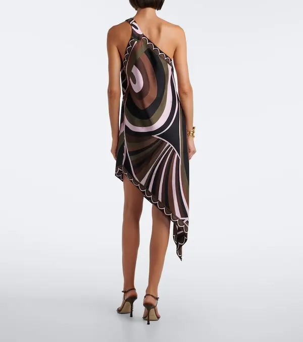 Emilio Pucci Iride One-shoulder Silk Twill Midi Dress