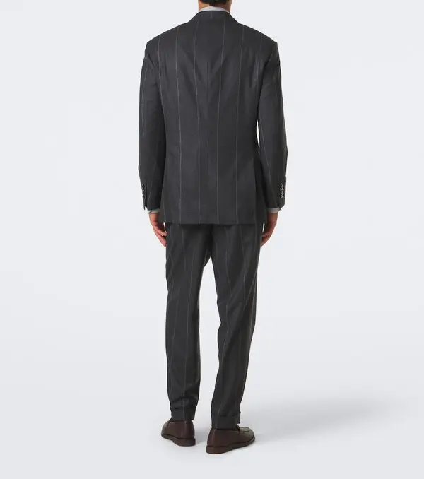 Brunello Cucinelli Chalk Stripe Wool, Silk, And Cashmere Suit