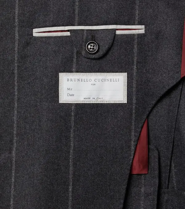 Brunello Cucinelli Chalk Stripe Wool, Silk, And Cashmere Suit