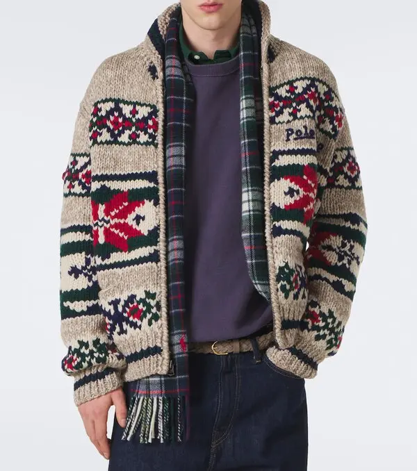 Polo Ralph Lauren Intarsia Wool Zip-up Cardigan