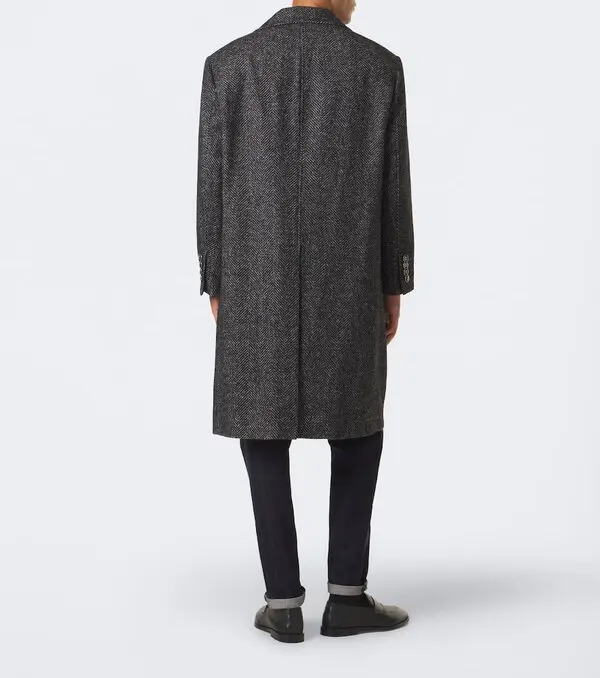 Brunello Cucinelli Herringbone Wool And Alpaca-blend Coat