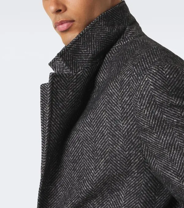 Brunello Cucinelli Herringbone Wool And Alpaca-blend Coat