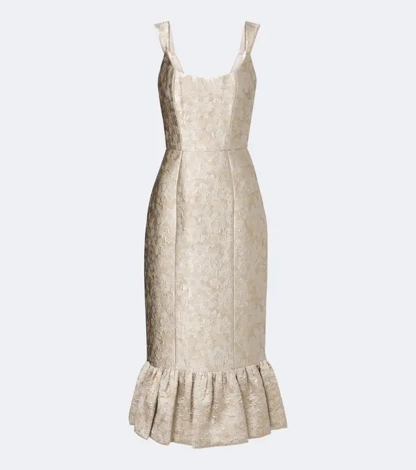 MARKARIAN Ruffled Jacquard Corset Dress
