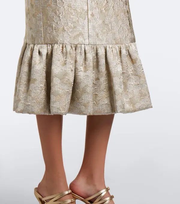 MARKARIAN Ruffled Jacquard Corset Dress