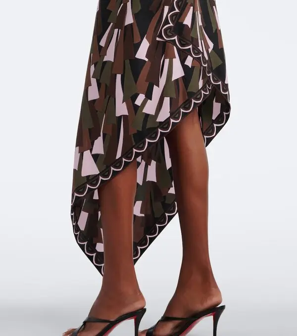 Emilio Pucci Baiadera Halterneck Silk Twill Midi Dress