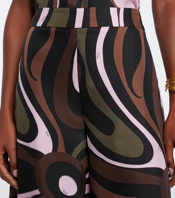 Emilio Pucci Marmo Silk Palazzo Pants