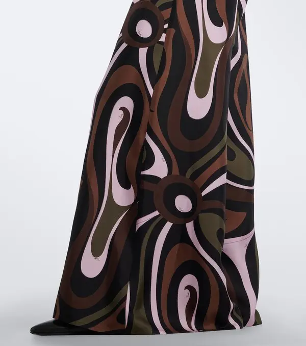 Emilio Pucci Marmo Silk Palazzo Pants