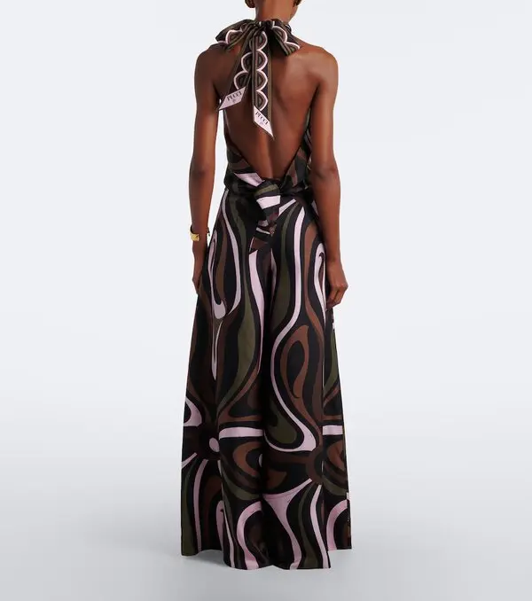 Emilio Pucci Marmo Silk Palazzo Pants