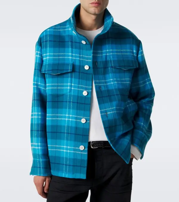 UMIT BENAN St. Moritz Plaid Cashmere Overshirt
