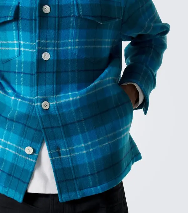 UMIT BENAN St. Moritz Plaid Cashmere Overshirt