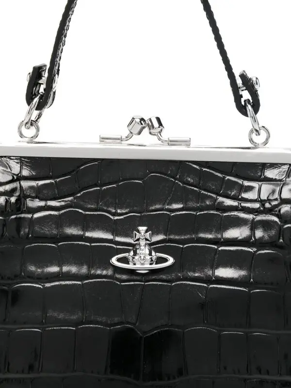 VIVIENNE WESTWOOD Crocodile-effect Granny Frame Purse With Chain
