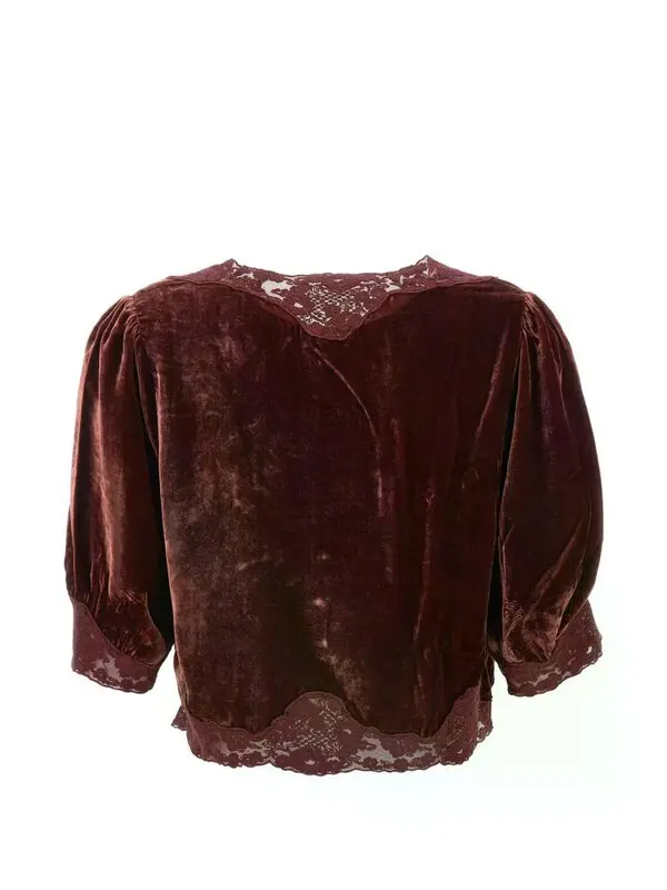 Rixo Ursula Lace-trim Velvet Top
