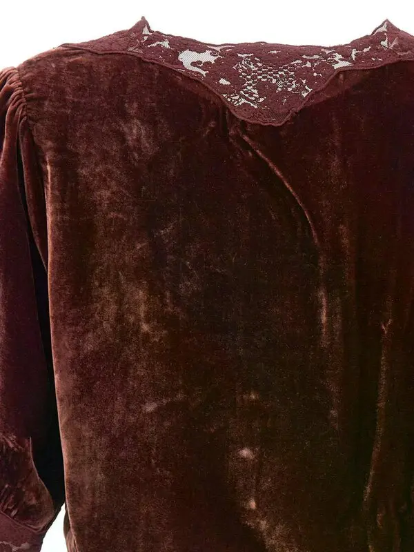 Rixo Ursula Lace-trim Velvet Top