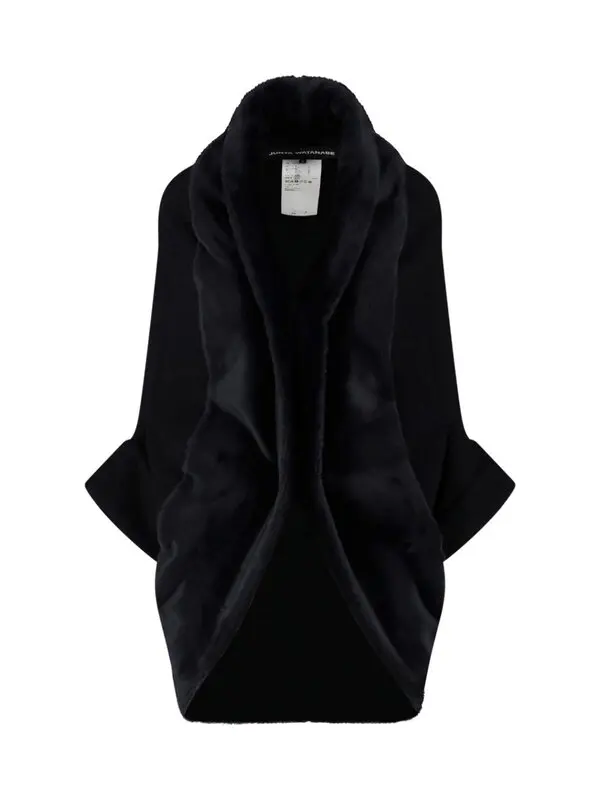Junya Watanabe Draped Wool Coat - Black