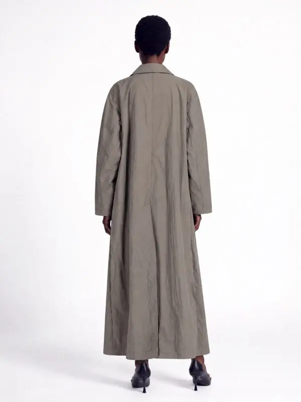Gucci Matte Faded Nylon Trench Coat - Gray