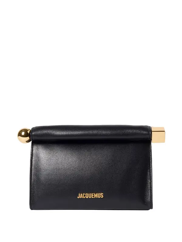 Jacquemus Le Sac Rond Carre In Nappa - Black
