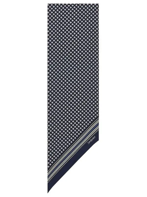 Saint Laurent Sciarpa Lavallière In Twill Di Seta