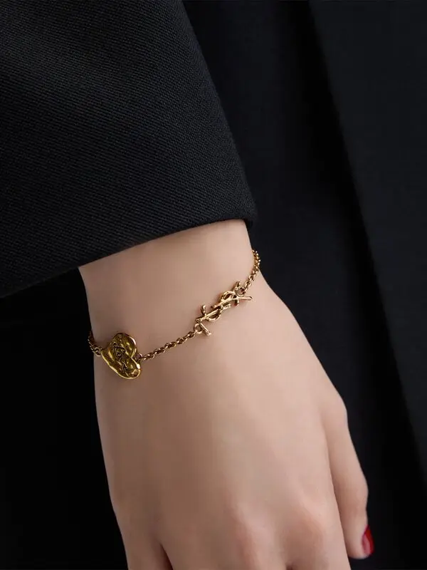Saint Laurent Bracciale Cuore Cassandre In Ottone
