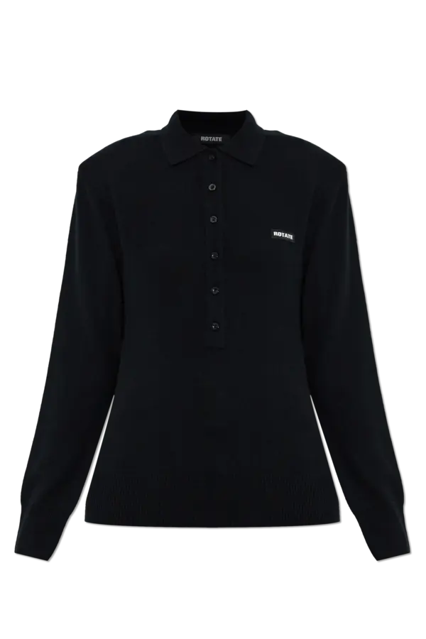 ROTATE BY BIRGER CHRISTENSEN Long-sleeved Wool Polo