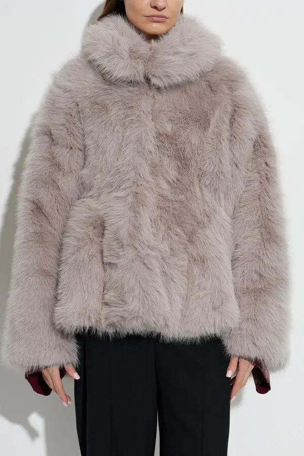ROTATE BY BIRGER CHRISTENSEN Short Faux Fur Jacket
