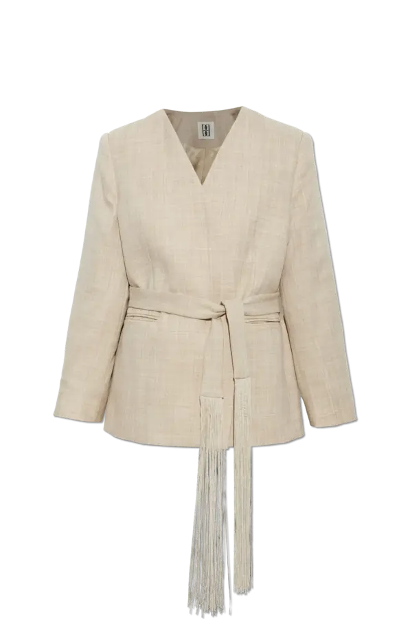 BY MALENE BIRGER Wool Jacket ‘emma’ With A Belt - Beige