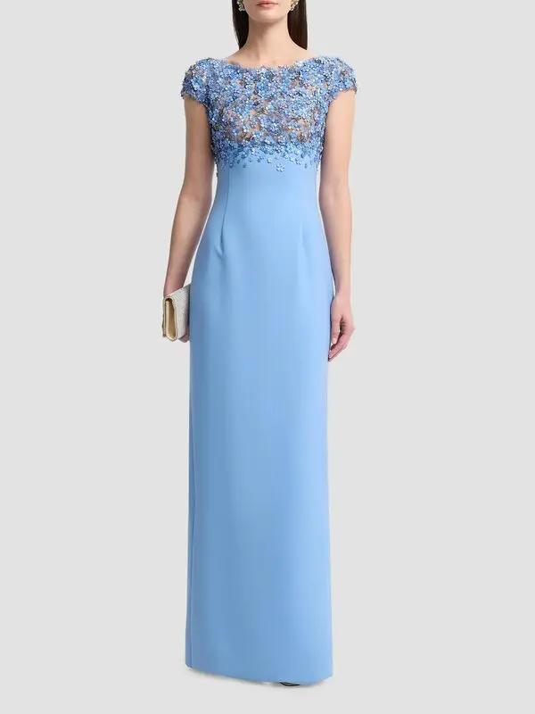 Oscar De La Renta Crystal-embellished Column Gown