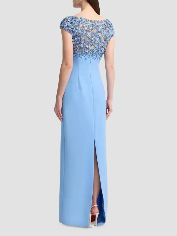 Oscar De La Renta Crystal-embellished Column Gown