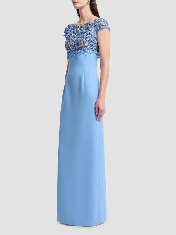 Oscar De La Renta Crystal-embellished Column Gown