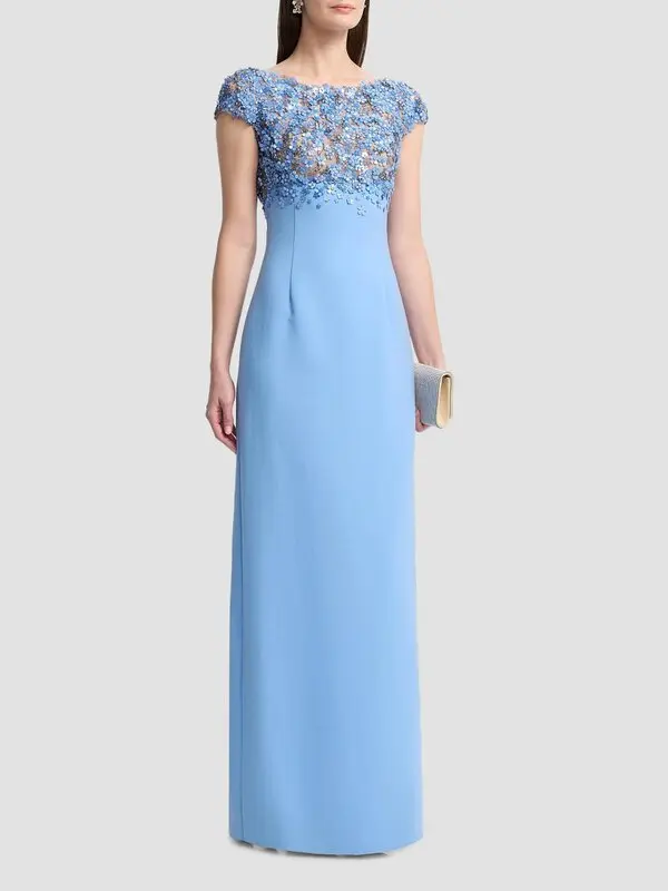 Oscar De La Renta Crystal-embellished Column Gown