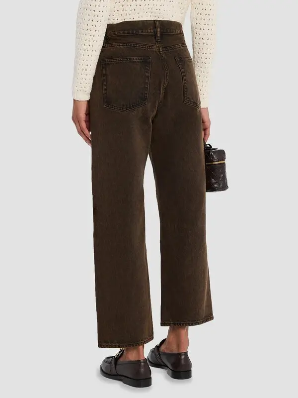 FRAME The Hang Mid-rise Wide-leg Cropped Jeans