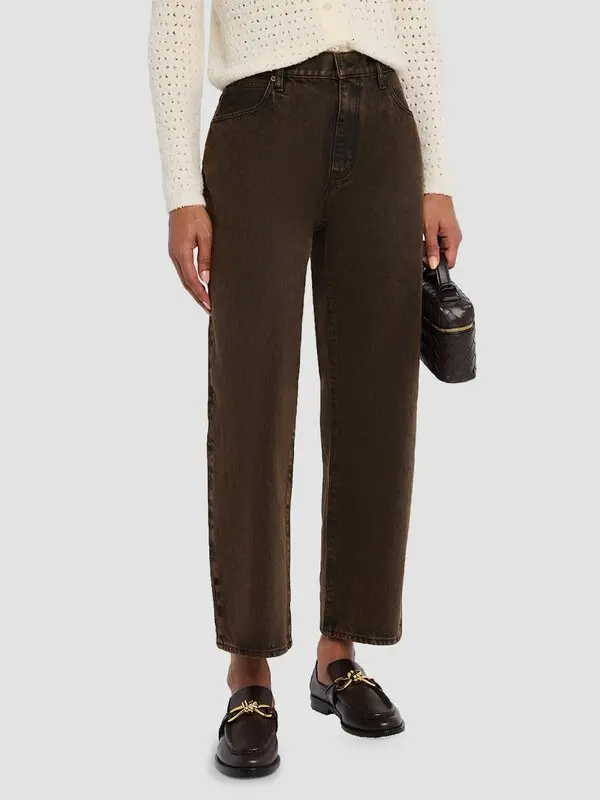 FRAME The Hang Mid-rise Wide-leg Cropped Jeans