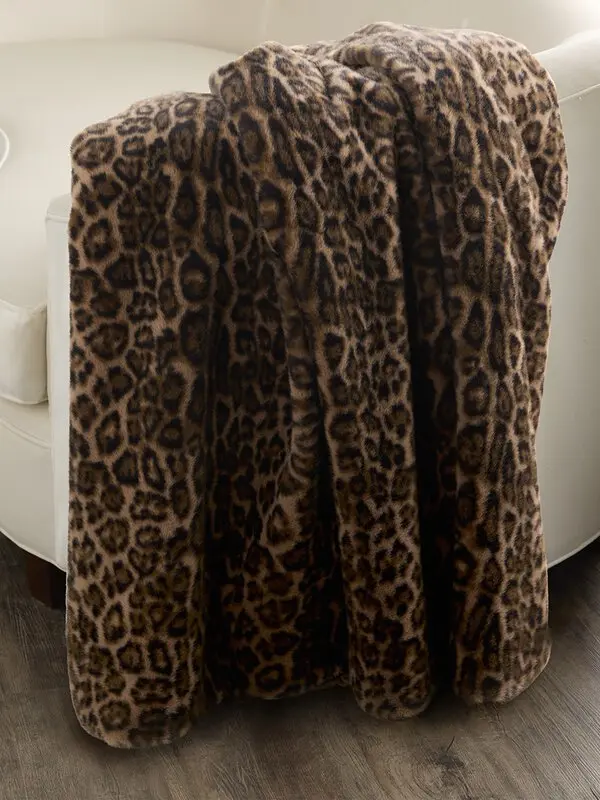LYLA GRANT Print Faux Mink Throw