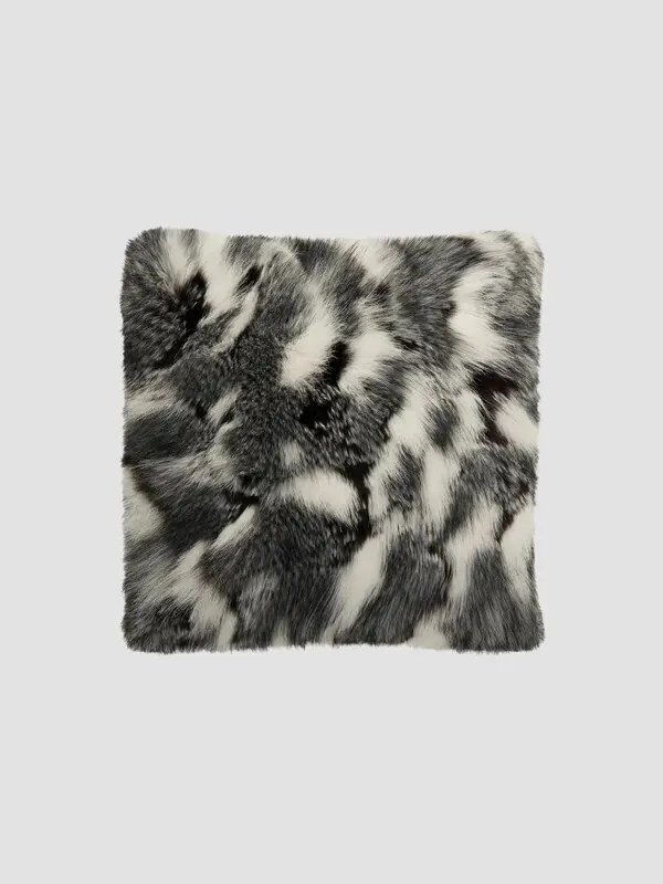 Gorski Faux-fur Throw Pillow - Silver