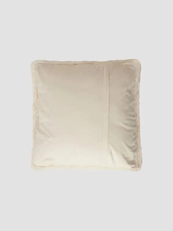 Gorski Faux-fur Quilted Throw Pillow - Ivory