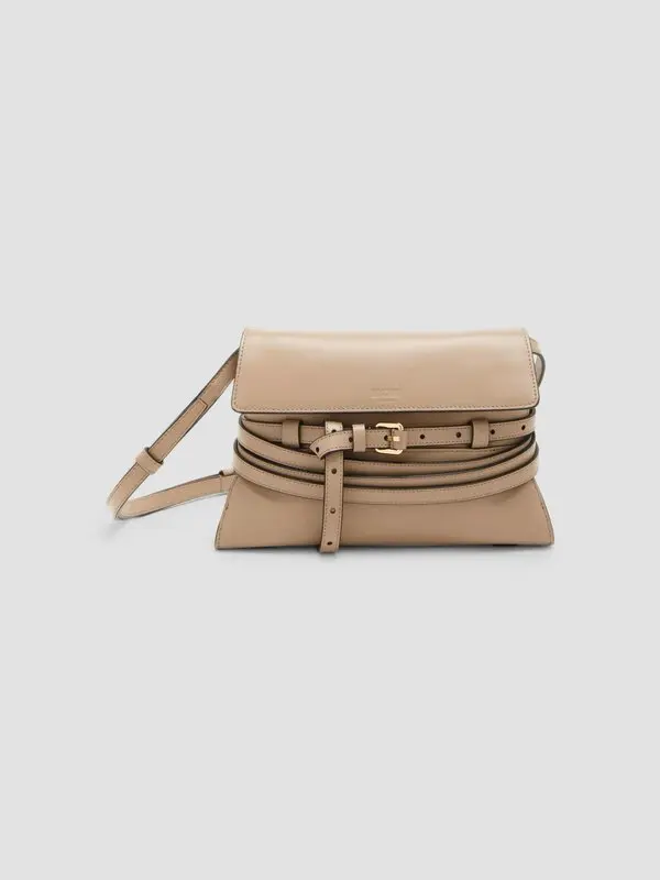 Moschino Tie Me Leather Crossbody Bag - Ecru