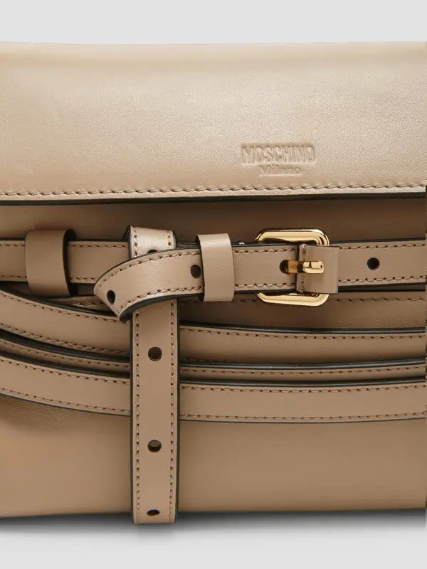 Moschino Tie Me Leather Crossbody Bag