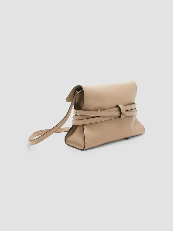 Moschino Tie Me Leather Crossbody Bag