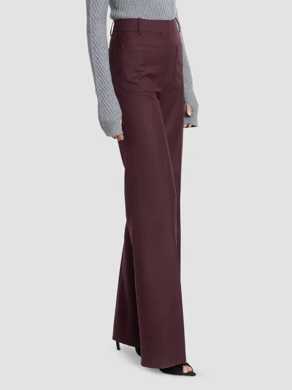 Victoria Beckham Alina Wide-leg High-rise Wool Trousers