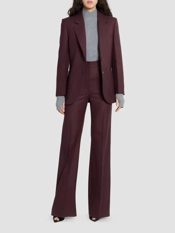 Victoria Beckham Alina Wide-leg High-rise Wool Trousers