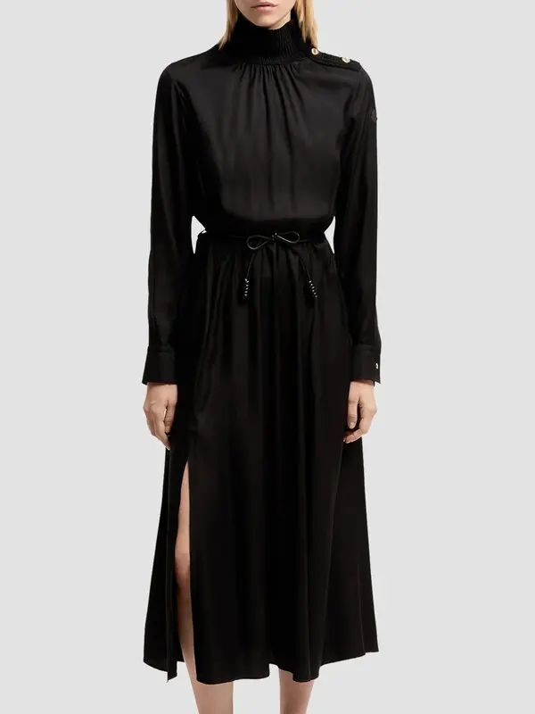 Moncler Leather Logo Long Dress