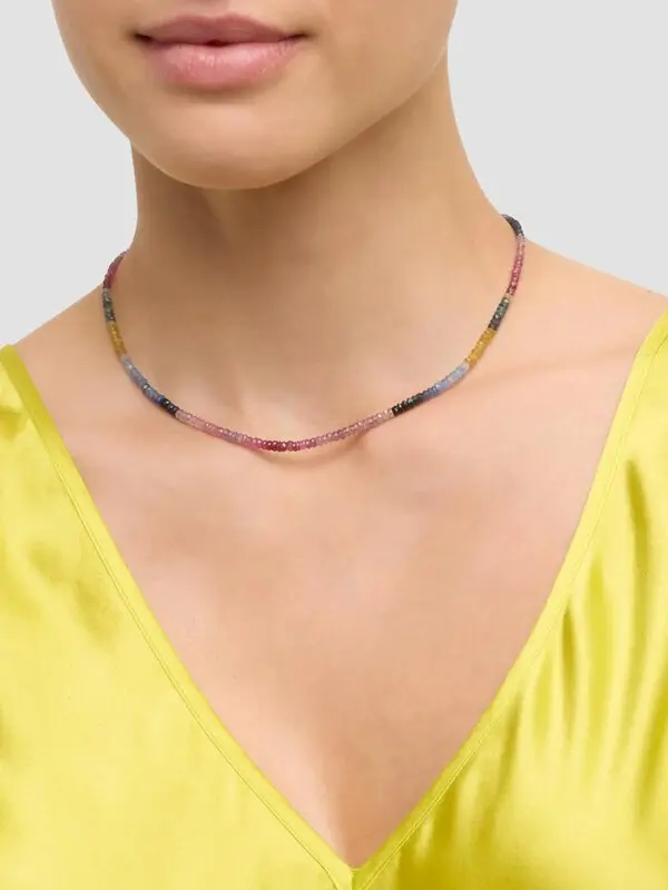 Jia Jia Light Rainbow 14k Yellow Gold & Sapphire Beaded Necklace