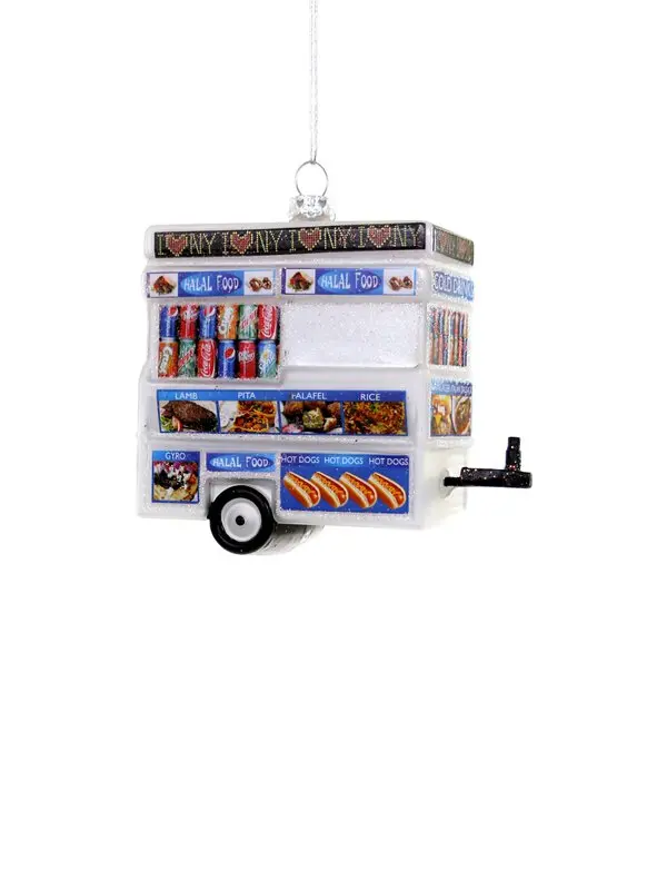 CODY FOSTER & CO Food Cart Glass Ornat - Multi