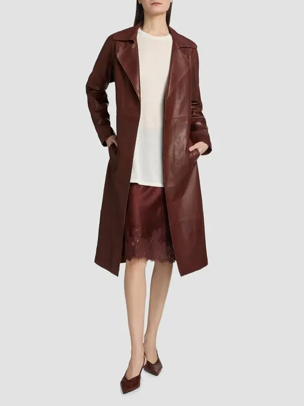 ARMA Yava Leather Belted Coat